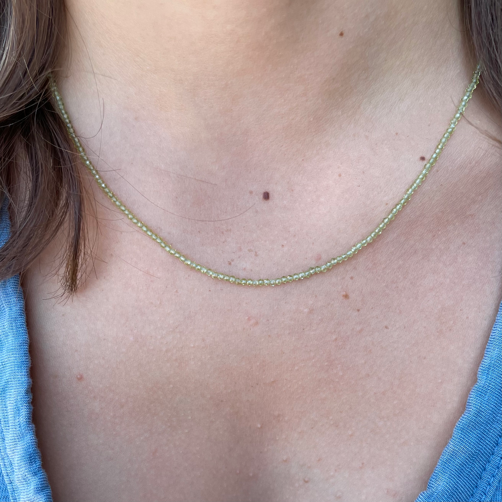 Tiny Round Peridot Strand – The Golden Cleat