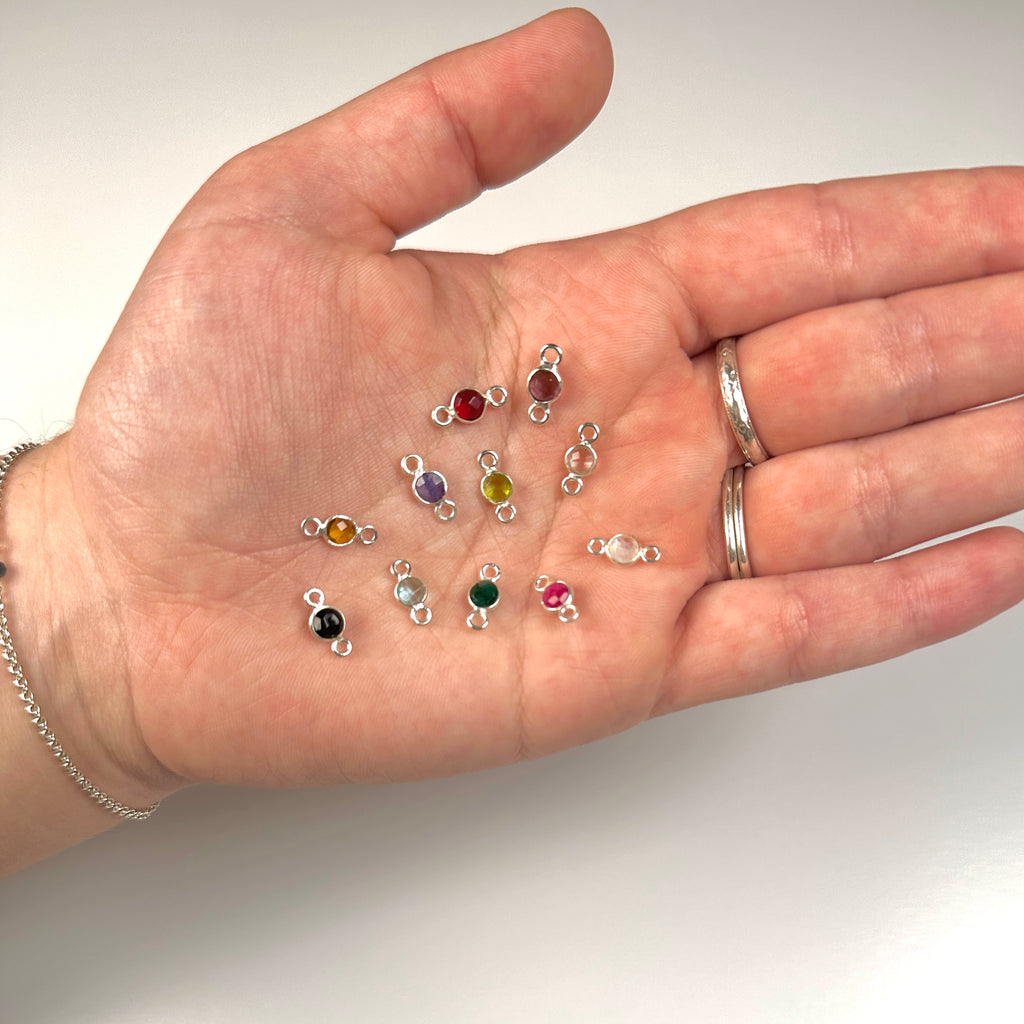 Tiny Round Channel Set Sky Blue Topaz Connector – The Golden Cleat