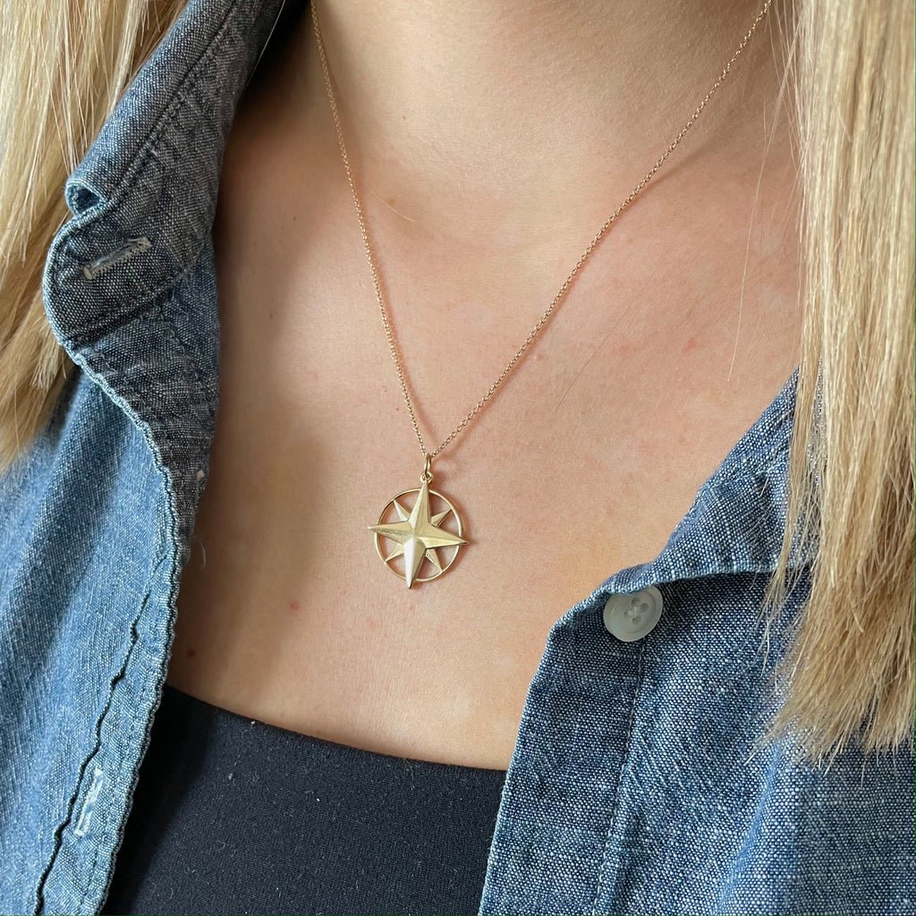 Large Compass Rose Necklace – The Golden Cleat