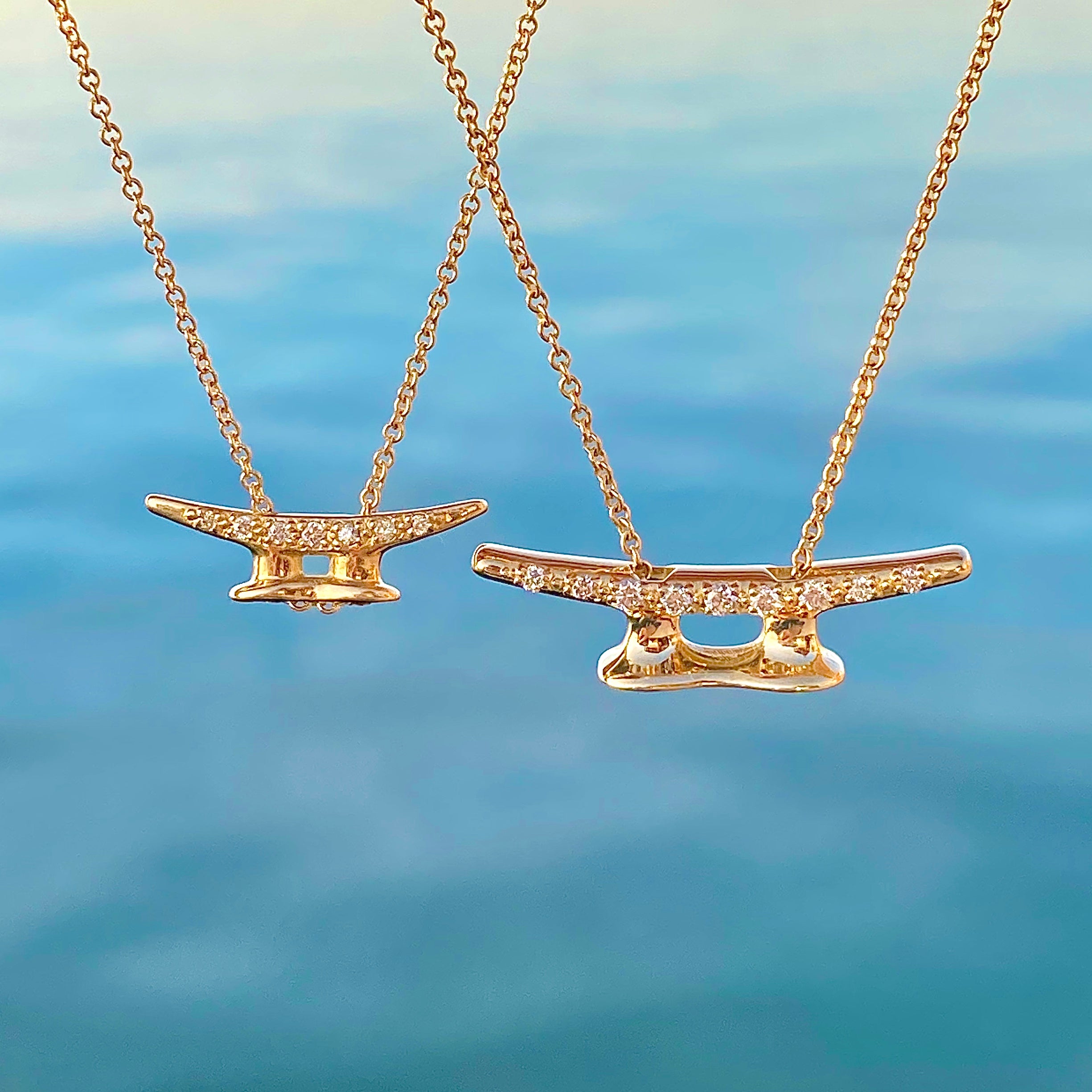 Signature Cleat Necklace with Diamonds – The Golden Cleat