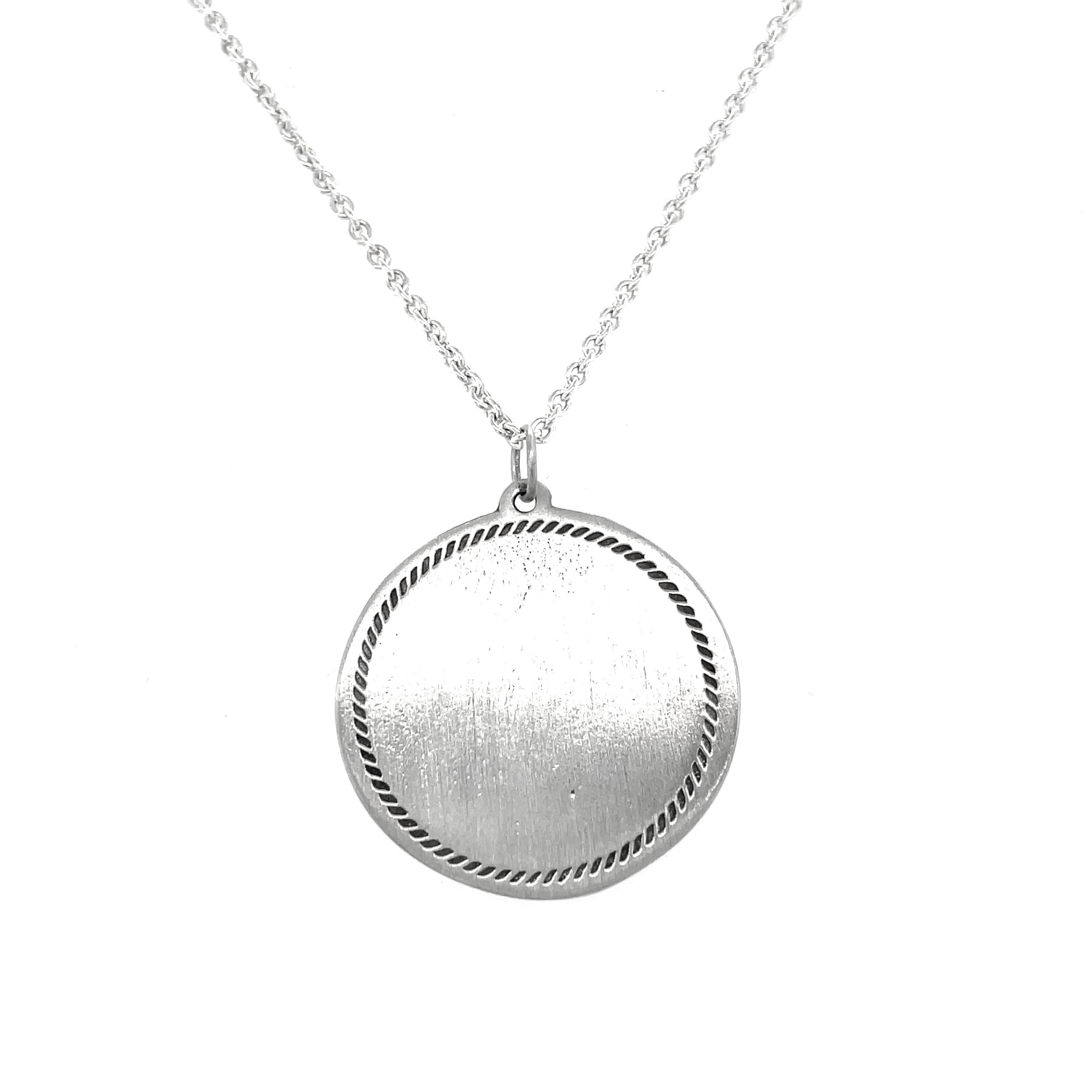 Large Round Engravable Necklace with Rope Border – The Golden Cleat