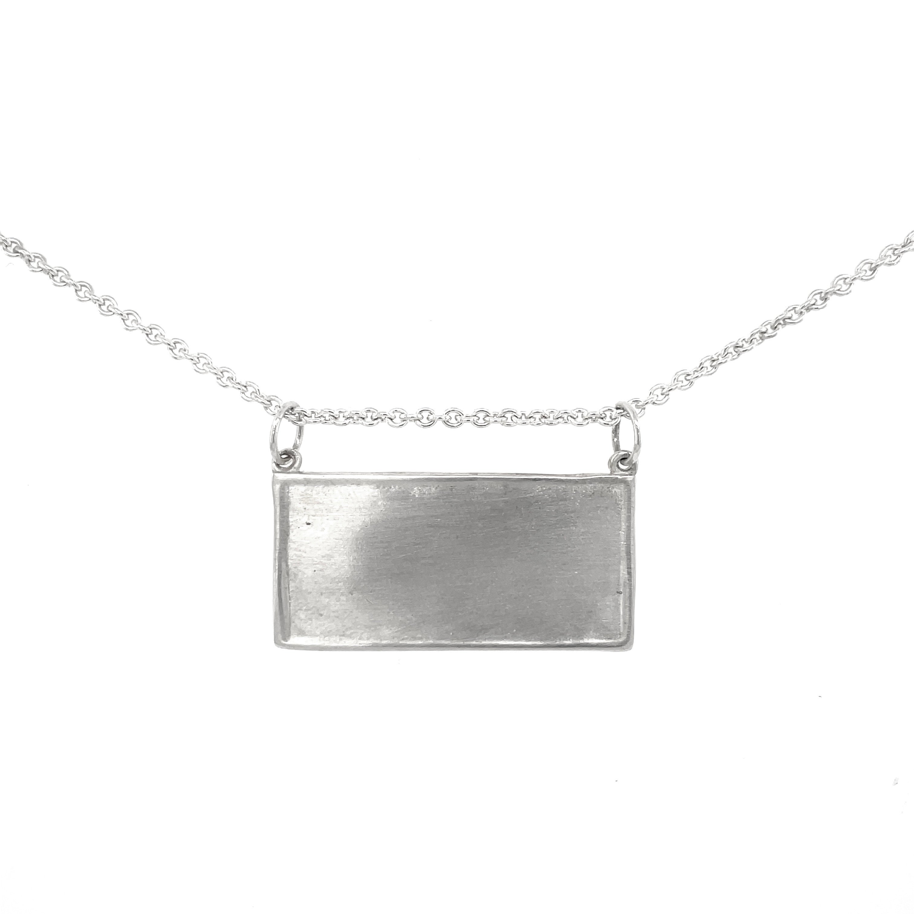 Sideways Rectangular Engravable Necklace – The Golden Cleat
